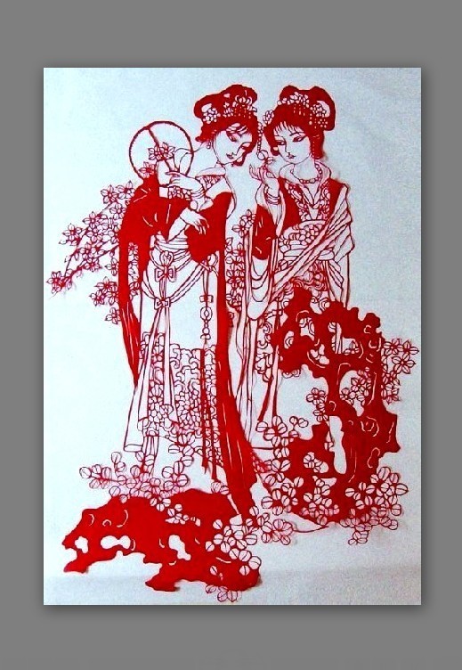 Two Ancient Chinese Girls -handmade Papercutting Work on Luulla