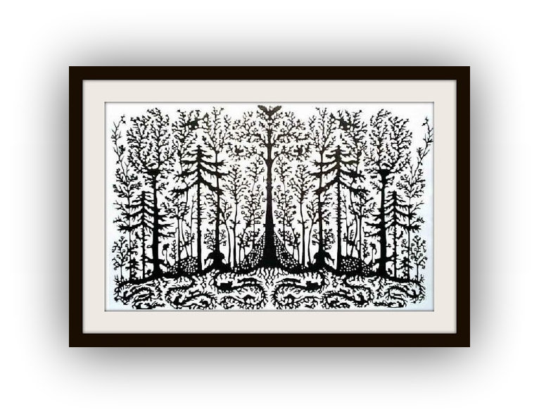 Handmade Paper Cut Out Work - Forest - Limited Edition on Luulla