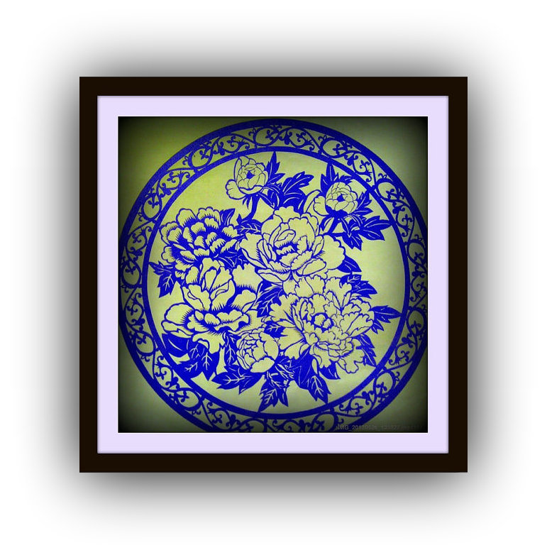 Handmade Papercut - Peony Flowers In A Lace Frame - Gift Or House ...
