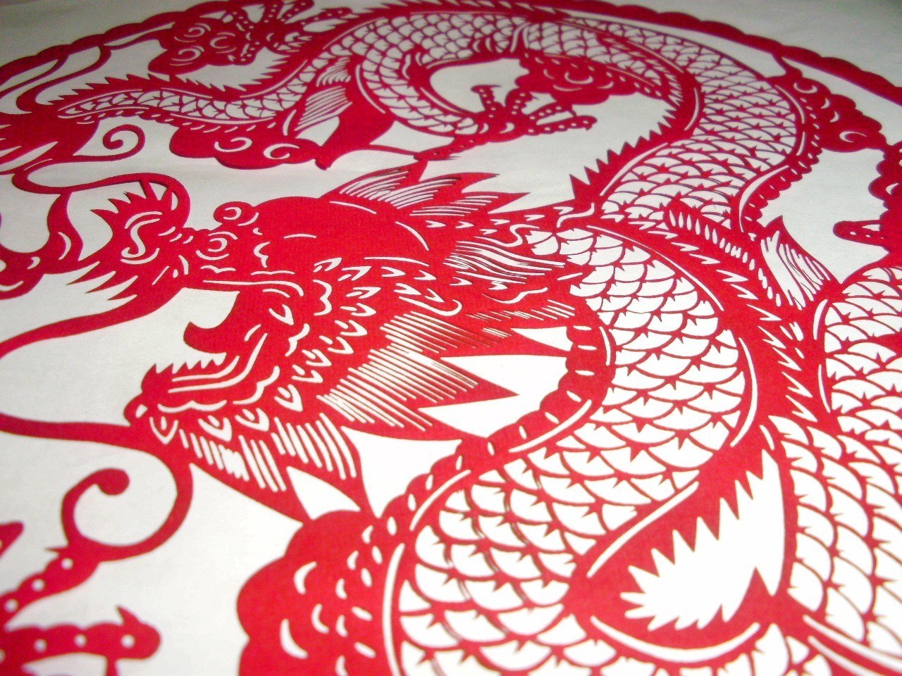 Year - Year Of Dragon - - Home Amulet - Dragon Papercut Silhouette Cut ...
